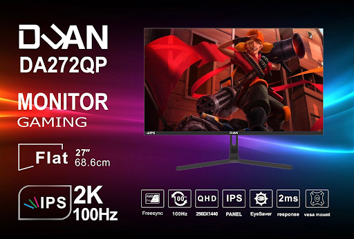 MÀN HÌNH DUAN 27 ICNH 2K 100HZ DA272QP (IPS /27 ICNH/ 2K /100Hz /HDMI /DP