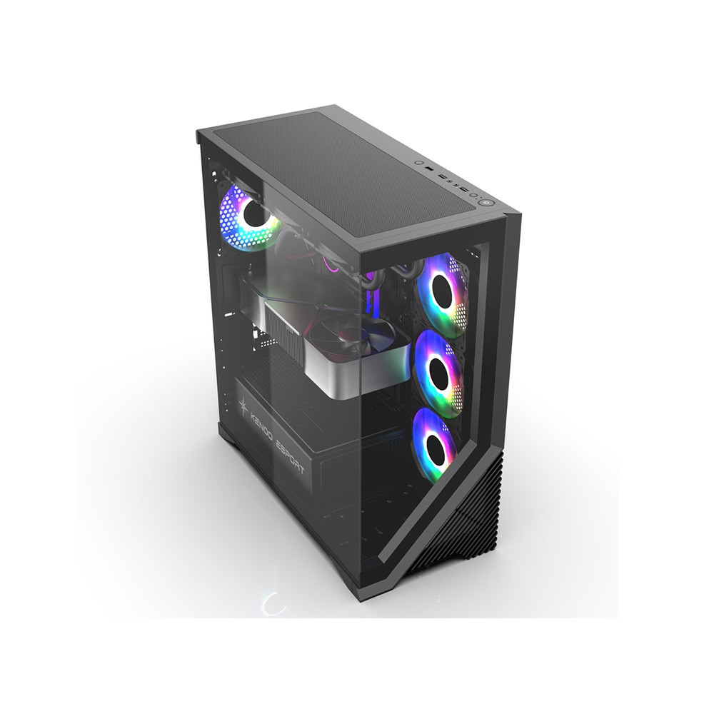 Vỏ Case Máy Tính KENOO ESPORT FK800 (Case Bể Cá, Màu Đen, ATX)